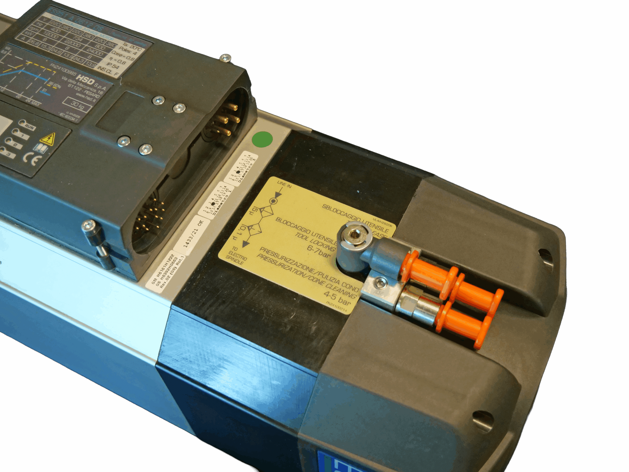 10 HP ES951 ISO30 Air Cooled CNC Spindle – Long Nose 4-Pole